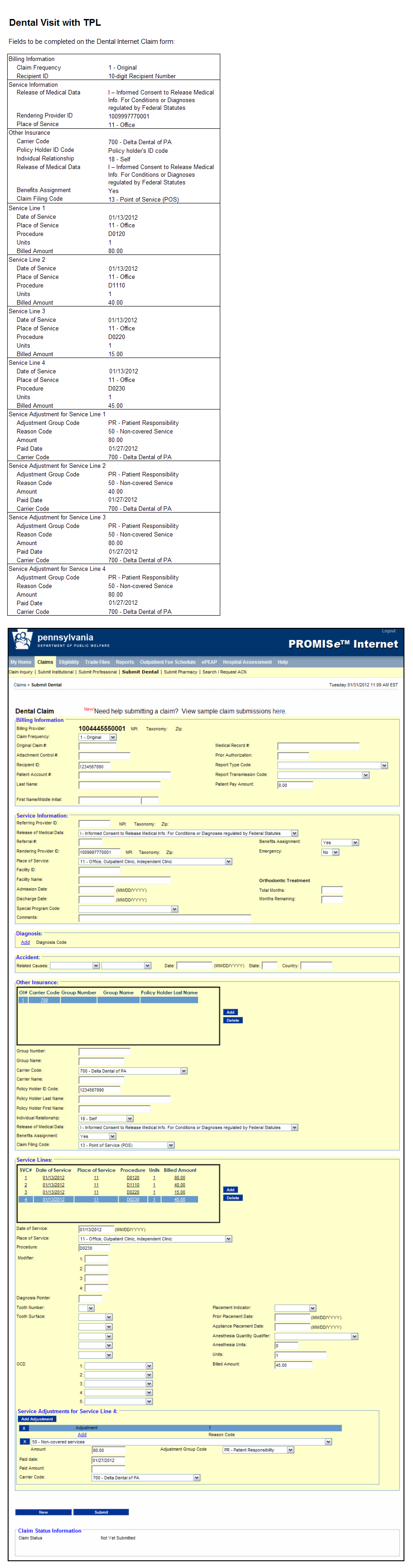 Claim Scenario Example Claims