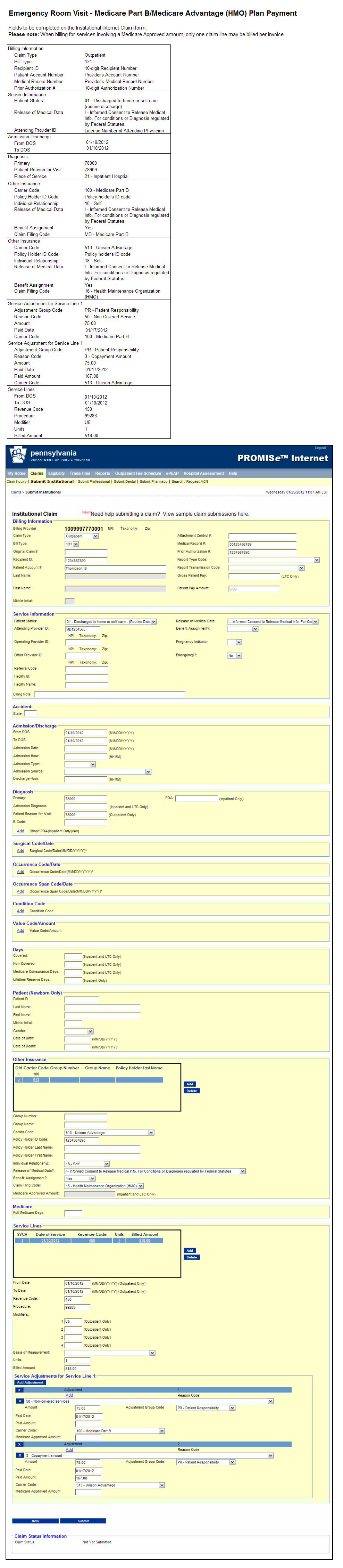 Claim Scenario - Example Claims